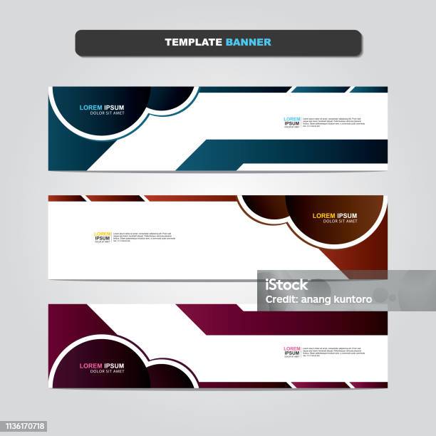 Vektor Abstrak Web Banner Desain Template Ilustrasi Stok Unduh Gambar