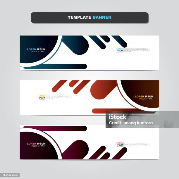 Vektor Abstrak Web Banner Desain Template Ilustrasi Stok Unduh Gambar