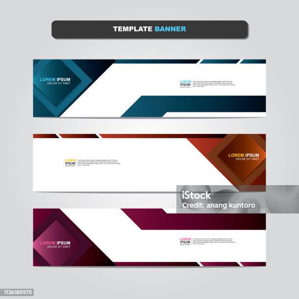 Vektor Abstrak Web Banner Desain Template Ilustrasi Stok Unduh Gambar