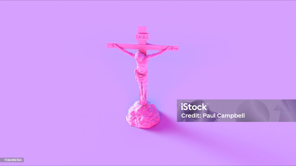 Pink Jesus Christ On The Cross With A Crown Of Thorns Jesus Of Nazareth
