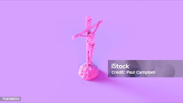Pink Jesus Christ On The Cross With A Crown Of Thorns Jesus Of Nazareth
