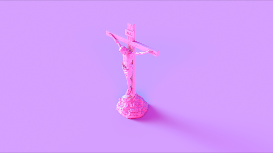 Pink Jesus Christ On The Cross With A Crown Of Thorns Jesus Of Nazareth