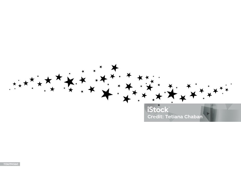 Étoile Tombante Nuage Détoiles Isolé Sur Le Fond Blanc Illustration