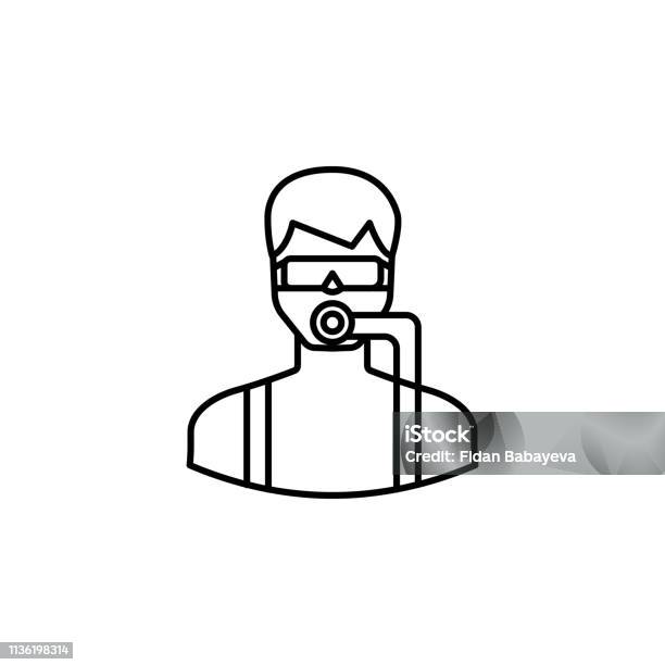Icône De Contour De Plongeur Avatar Les Signes Et Les Symboles Peuvent