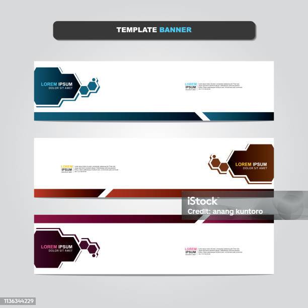 Vektor Abstrak Web Banner Desain Template Ilustrasi Stok Unduh Gambar