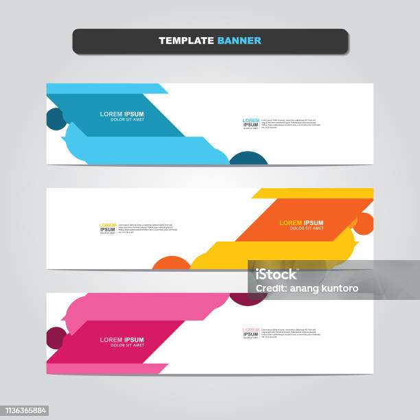 Vektor Abstrak Web Banner Desain Template Ilustrasi Stok Unduh Gambar
