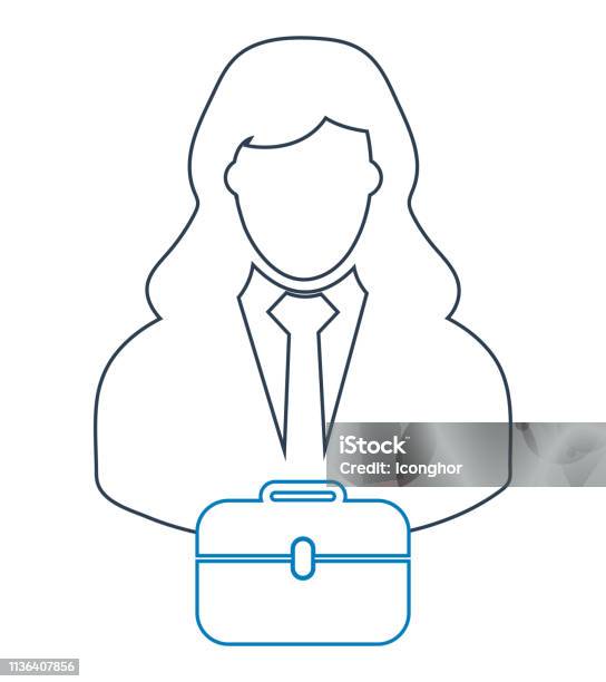 Ligne Dhomme Daffaires Icône Avec Le Symbole De Portedocuments Eps