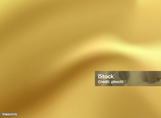 Gold Satin And Silk Cloth Fabric Crease Background And Texture Stock
