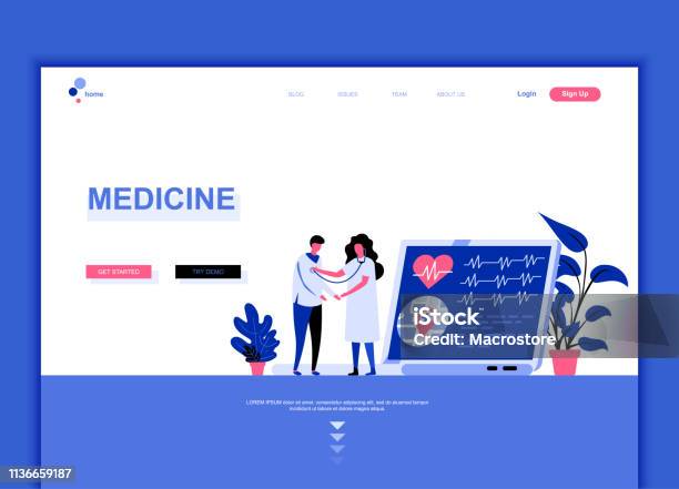 Konsep Templat Desain Halaman Web Datar Modern Kedokteran Dan Kesehatan