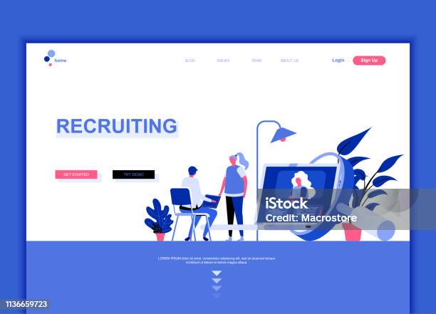 Konsep Templat Desain Halaman Web Datar Modern Dari Perekrutan