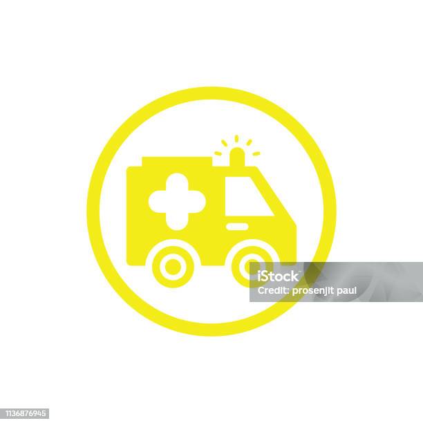 Ambulance Voiture Durgence Médical Icône De Couleur Jaune Médical