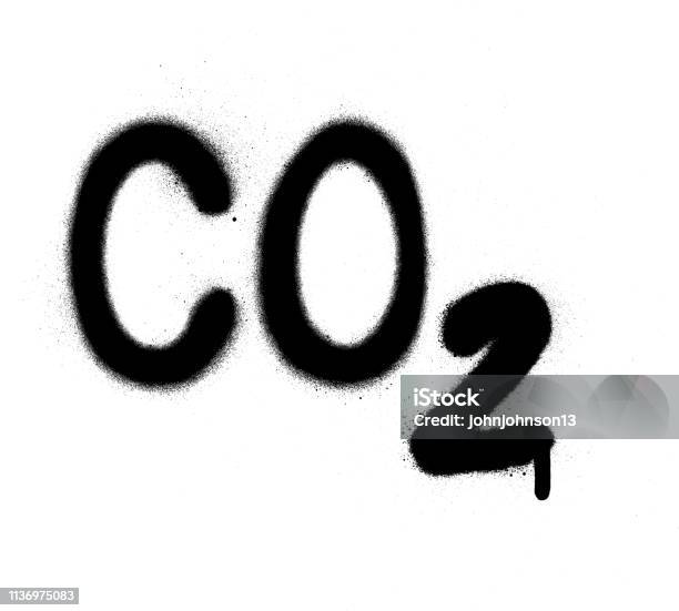 Grafiti Karbon Dioksida Co2 Formula Disemprotkan Dalam Hitam Di Atas