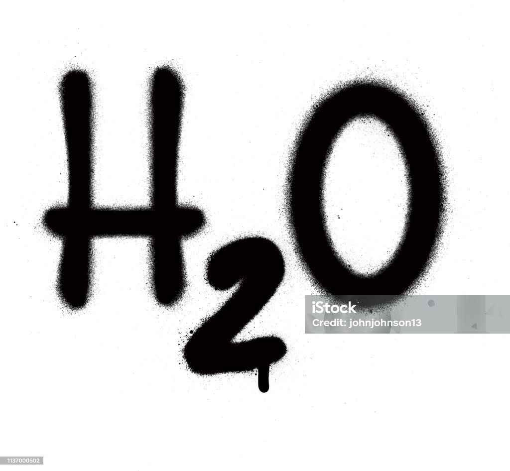 Grafiti Air H2o Formula Disemprotkan Dalam Hitam Di Atas Putih