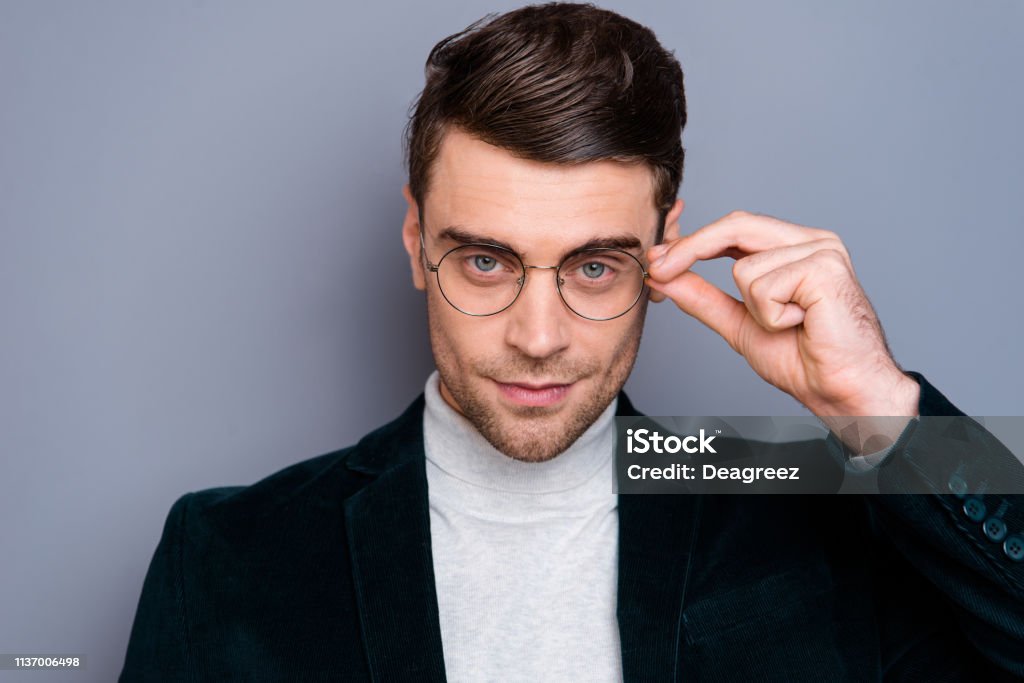 Closeup Portrait Of His He Nice Cute Handsome Attractive Smart Clever