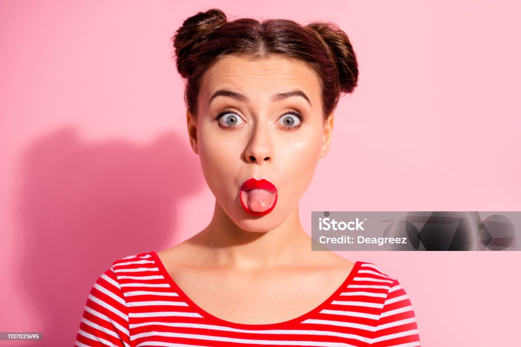 Close Up Photo Beautiful She Her Lady Pretty Hairdo Two Buns Bright