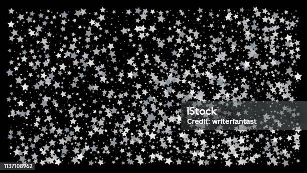 Silver Stars Confetti Celebration Stock Illustration Download Image
