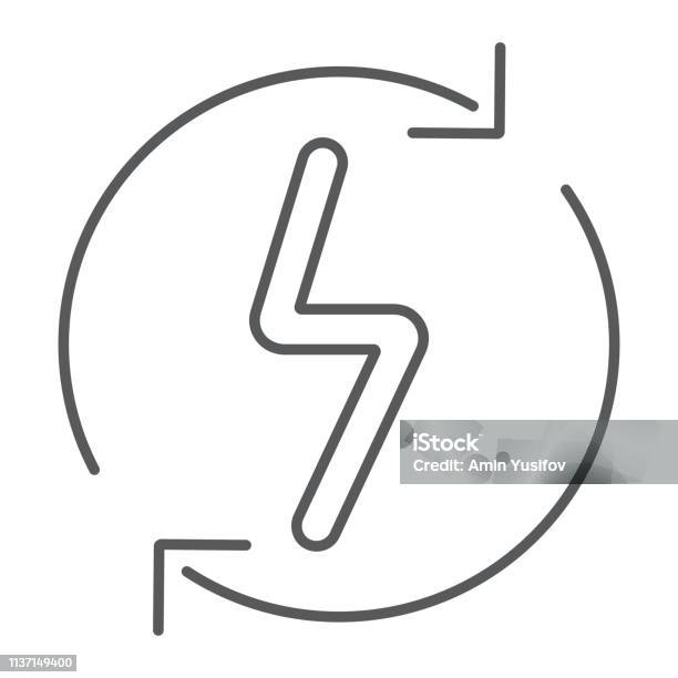 Ikon Garis Tipis Energi Terbarukan Eko Dan Daya Tanda Baut Grafik