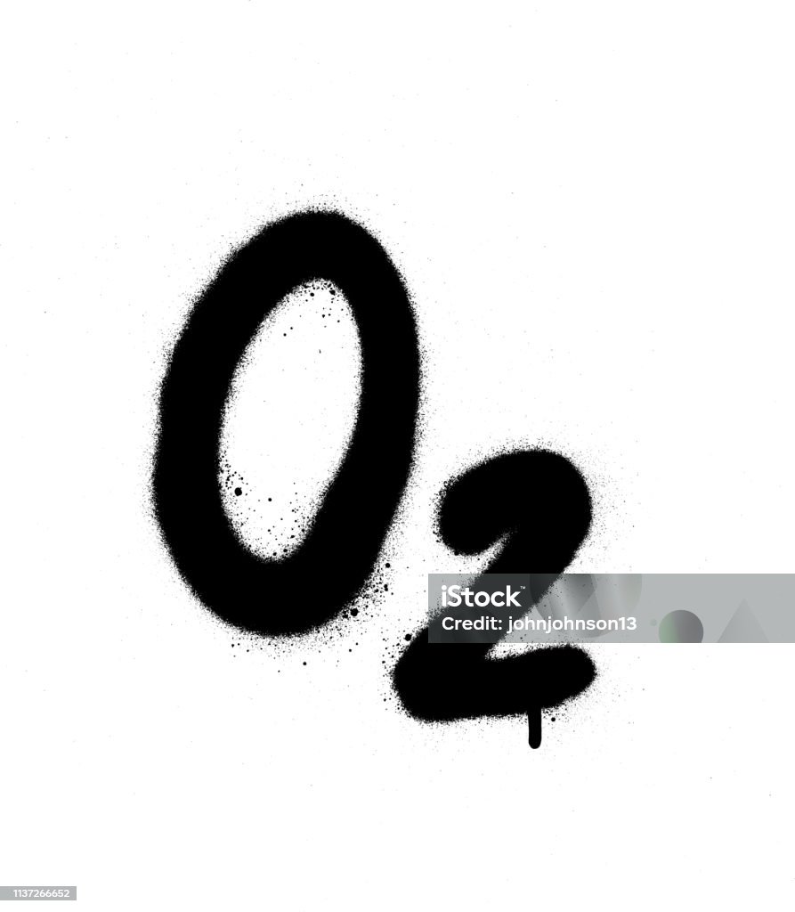 Grafiti O2 Formula Oksigen Disemprotkan Dalam Hitam Di Atas Putih