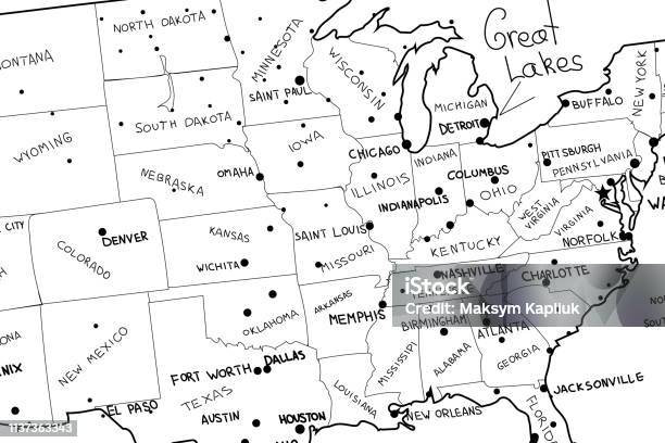Vecteur De Carte Usa Illustration De Vecteur Dessiné À La Main De La