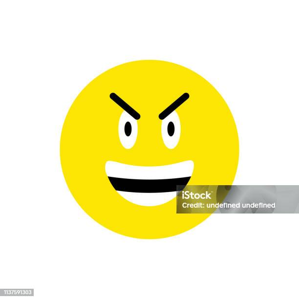 Visage Fâché Icône Emoji Symbole De Cercle Émoticône Drôle Colère