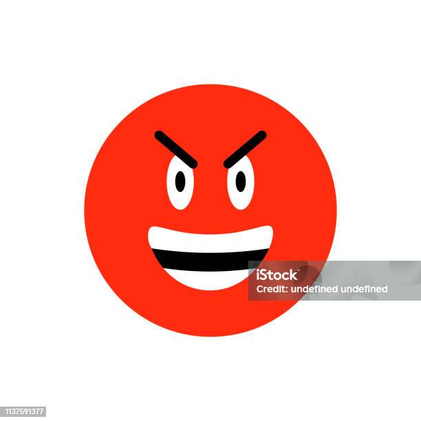 Visage Fâché Icône Emoji Symbole De Cercle Émoticône Drôle Colère