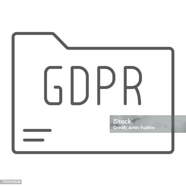 Ikona Cienkiej Linii Folderu Gdpr Informacje I Dokument Znak Pliku ... Ikona Cienkiej Linii Folderu Gdpr Informacje I Dokument Znak Pliku ...