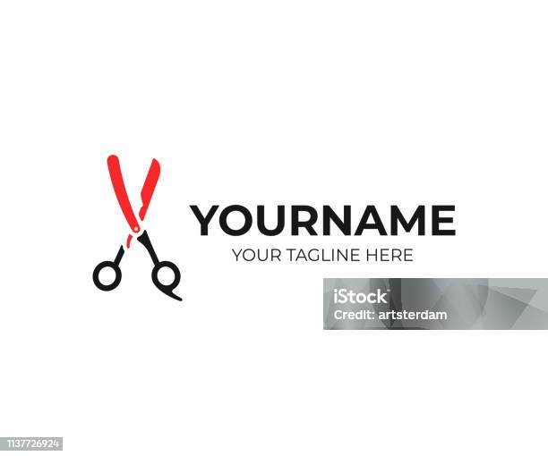 Desain Barbershop Pisau Cukur Dan Gunting Desain Vektor Desain Salon
