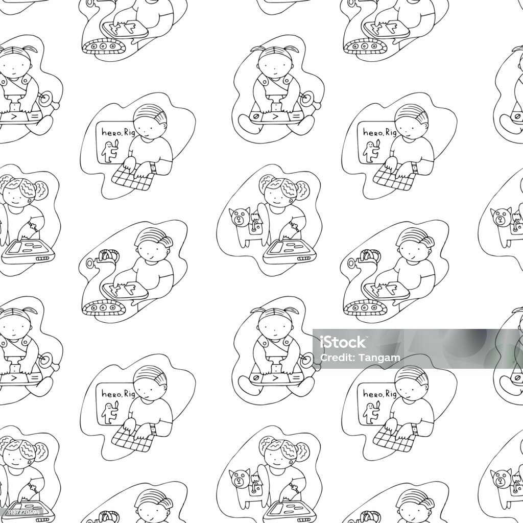 Coding Pattern Stock Illustration Download Image Now Article Coding Construction Platform