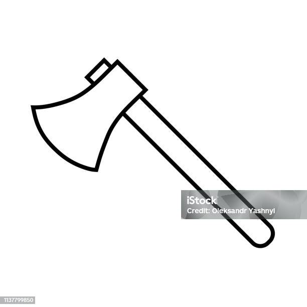 Icône De Contour Vectoriel Daxe Isolé Sur Fond Blanc Élément De