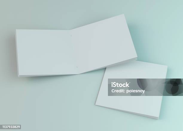 Brosur Kosong Majalah Mockup Buklet Terisolasi Di Latar Belakang Putih