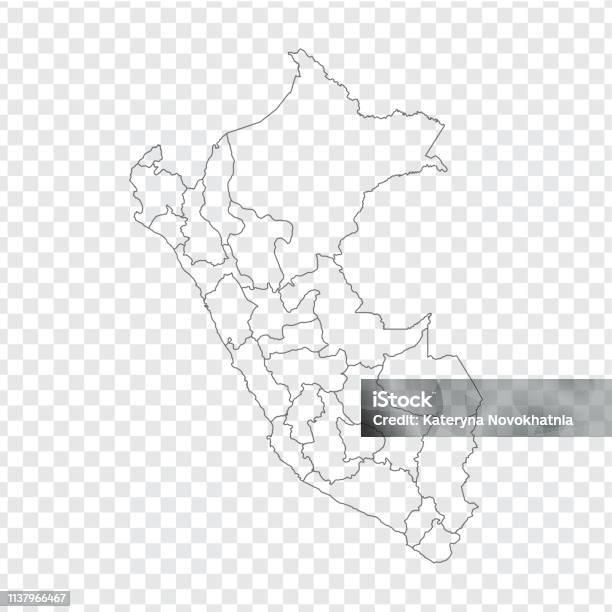 Stock Ilustrace Prázdná Mapa Peru Vysoce Kvalitní Mapa Peru S