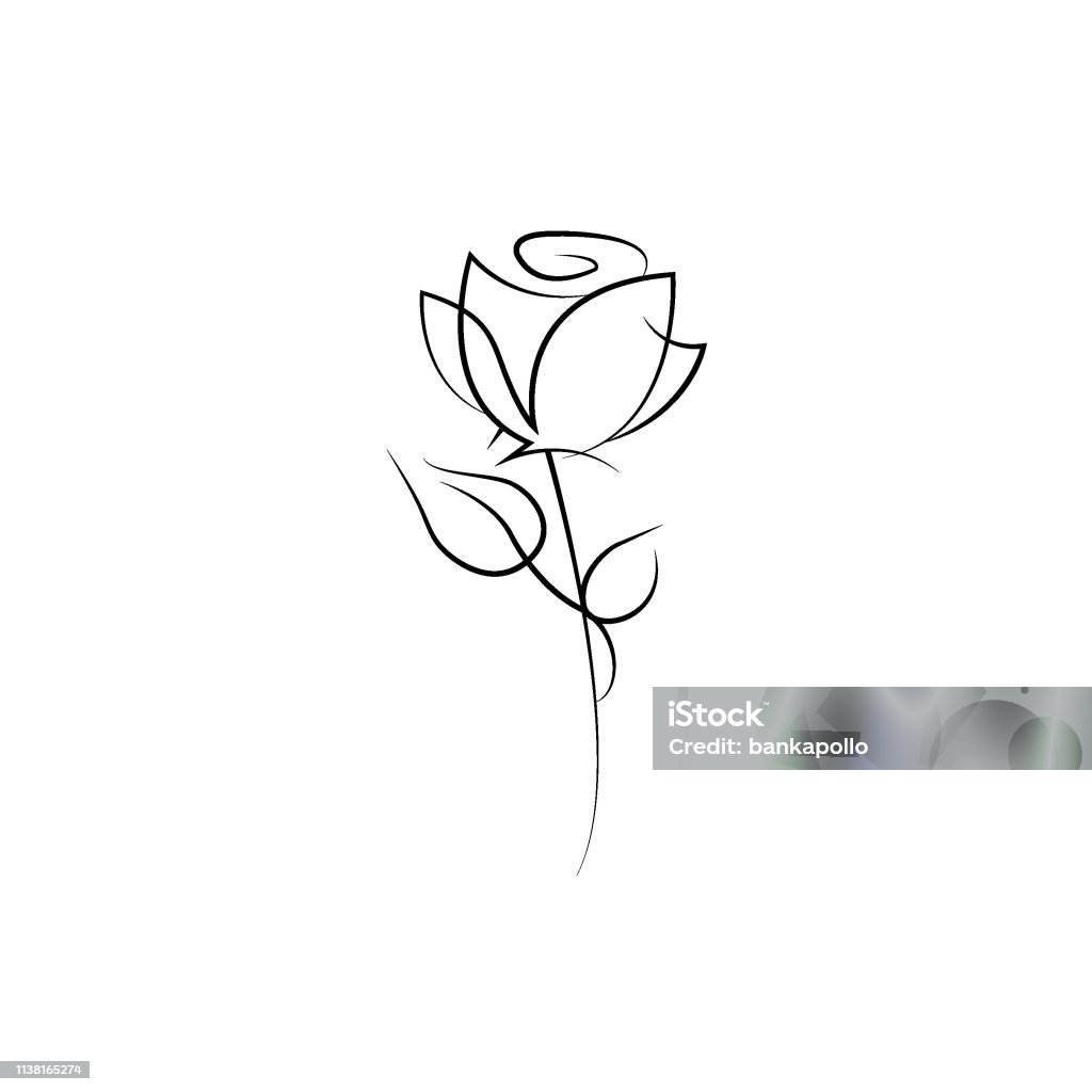 Eine Linie Rosendesign Handgezogener Minimalismusvektor Stock Vektor ... Eine Linie Rosendesign Handgezogener Minimalismusvektor Stock Vektor ...