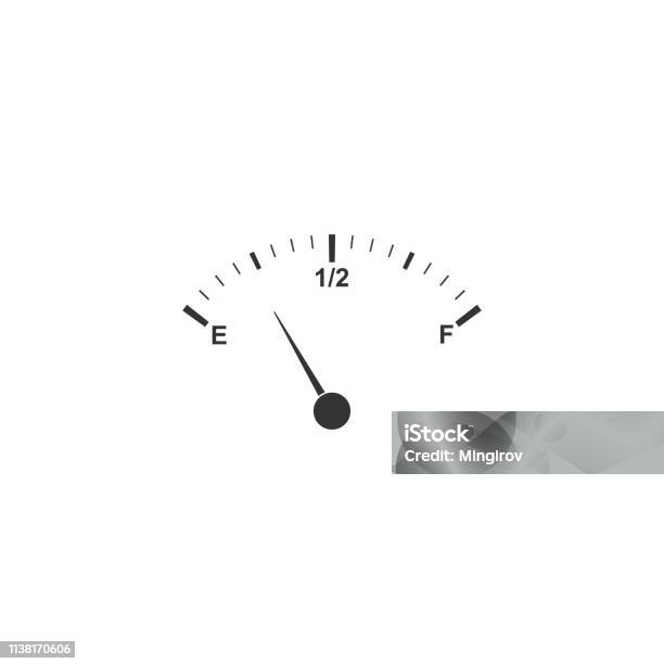 Icône De Jauge De Gaz Moteur Isolée Compteur De Carburant Vide