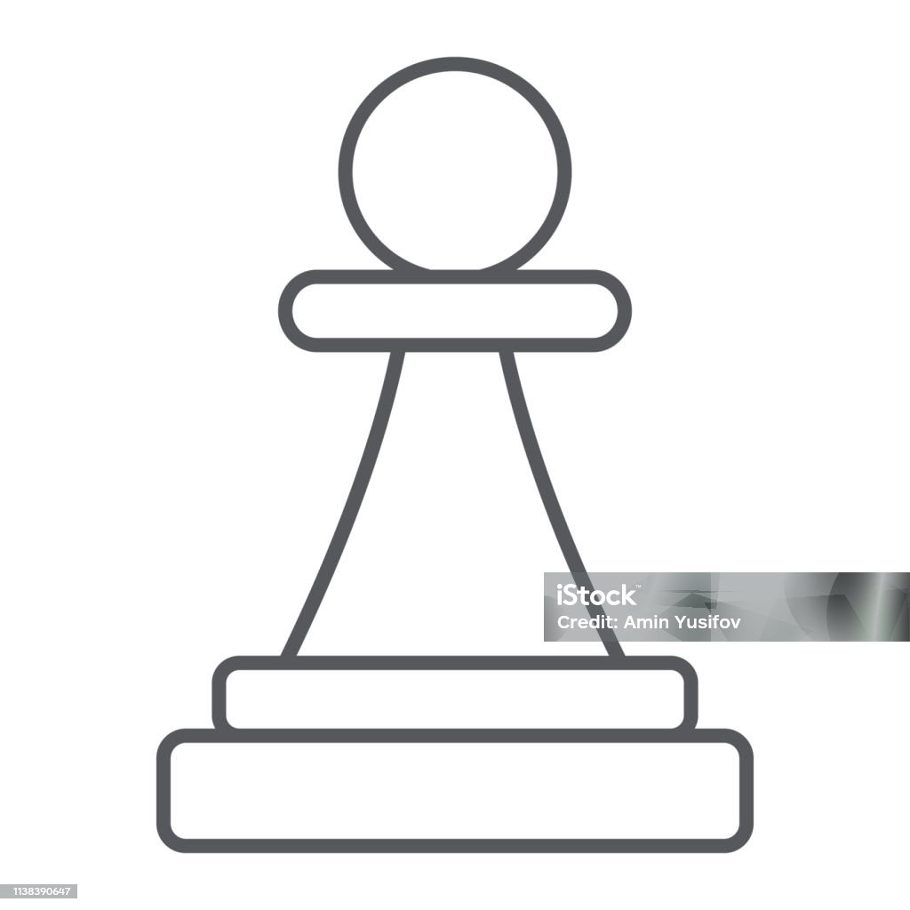 Ikona Cienkiej Linii Pionka Gra I Szachy Znak Figury Szachowej Grafika ... Ikona Cienkiej Linii Pionka Gra I Szachy Znak Figury Szachowej Grafika ...