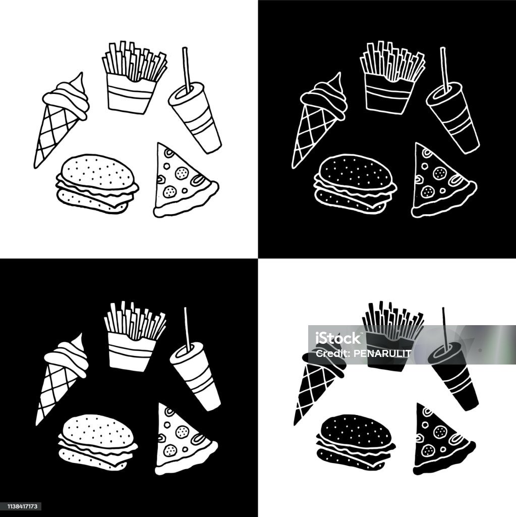 Hand Drawn Fast Food Vector Illustration Set Stock Illustration ... Hand Drawn Fast Food Vector Illustration Set Stock Illustration ...