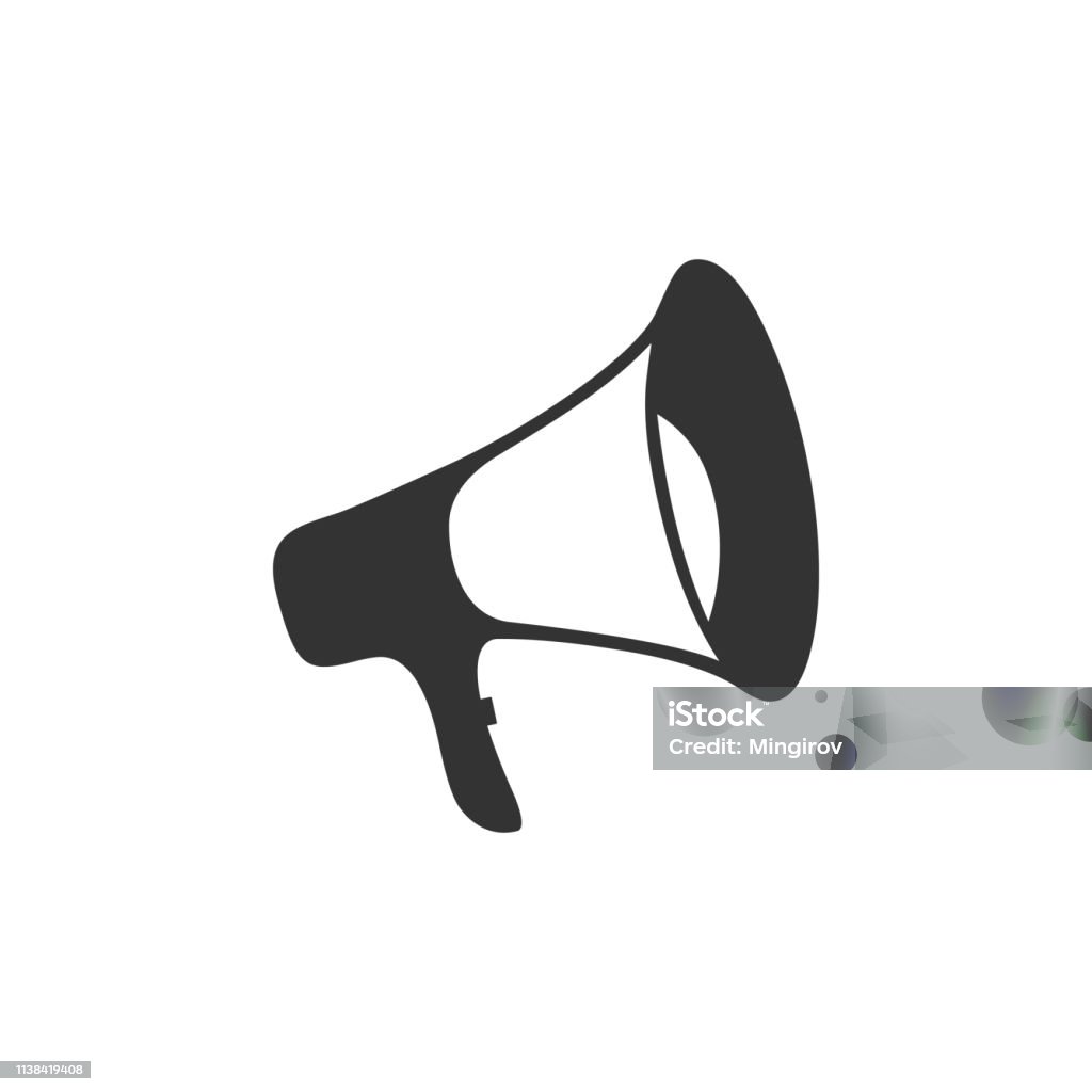 Megaphone Icon Isolated Flat Design Vector Illustration Stock