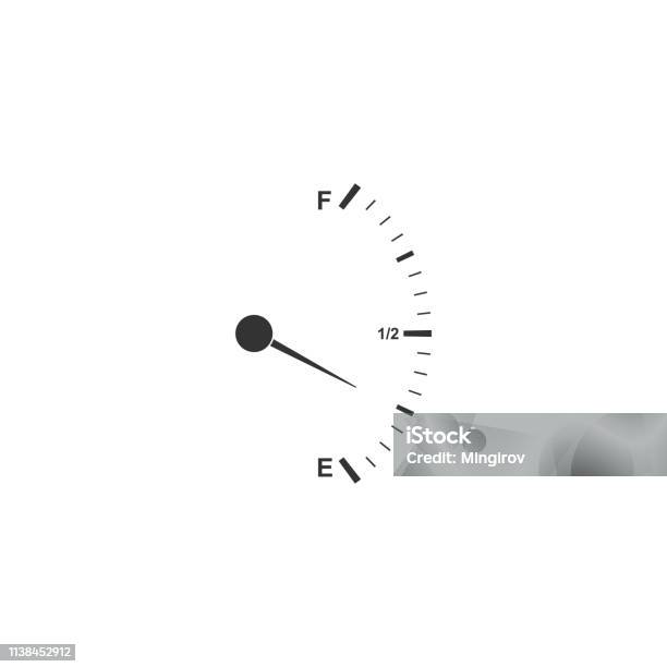 Icône De Jauge De Gaz Moteur Isolée Compteur De Carburant Vide