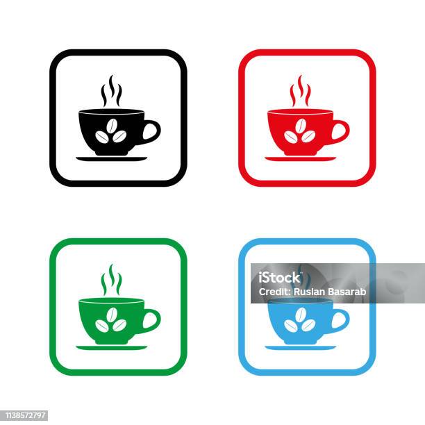 Vetores De Copo Do Cofeeícone Do Vetor Da Cor E Mais Imagens De Bebida