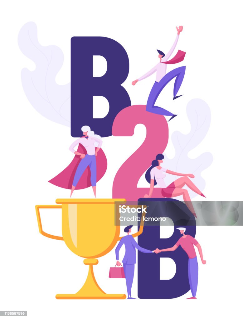 Ilustración de Banner De Concepto De Negocio A Negocio B2b Copa De Oro ... Ilustración de Banner De Concepto De Negocio A Negocio B2b Copa De Oro ...