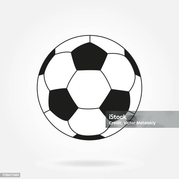 Voetbal Bal Of Voetbal Icoon Geïsoleerd Op Witte Achtergrond Vector