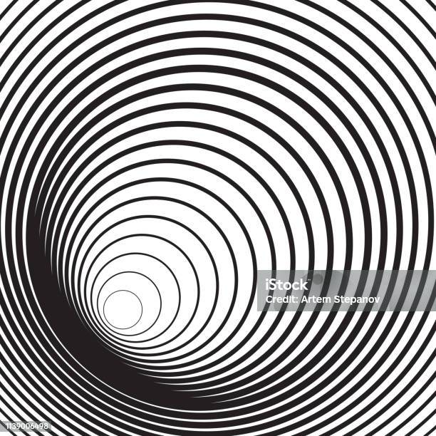 Fond De Cercle De Ligne Concentrique Noir Et Blanc Ou Effet Dondulation