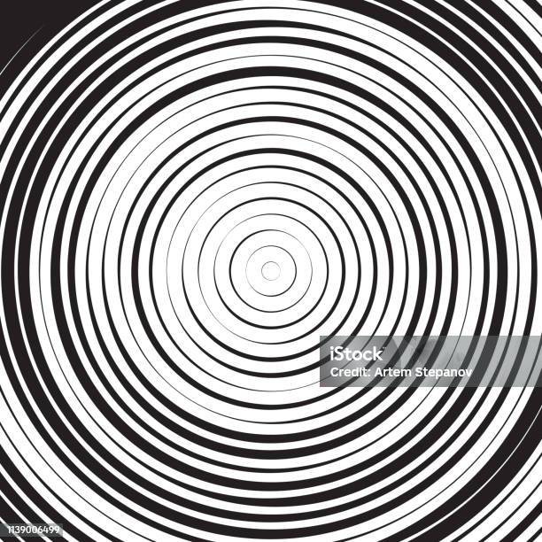 Fond De Cercle De Ligne Concentrique Noir Et Blanc Ou Effet Dondulation