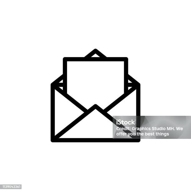 Lettre Ouverte Licône De Ligne Illustration Vectorielle Eps10 Vecteurs