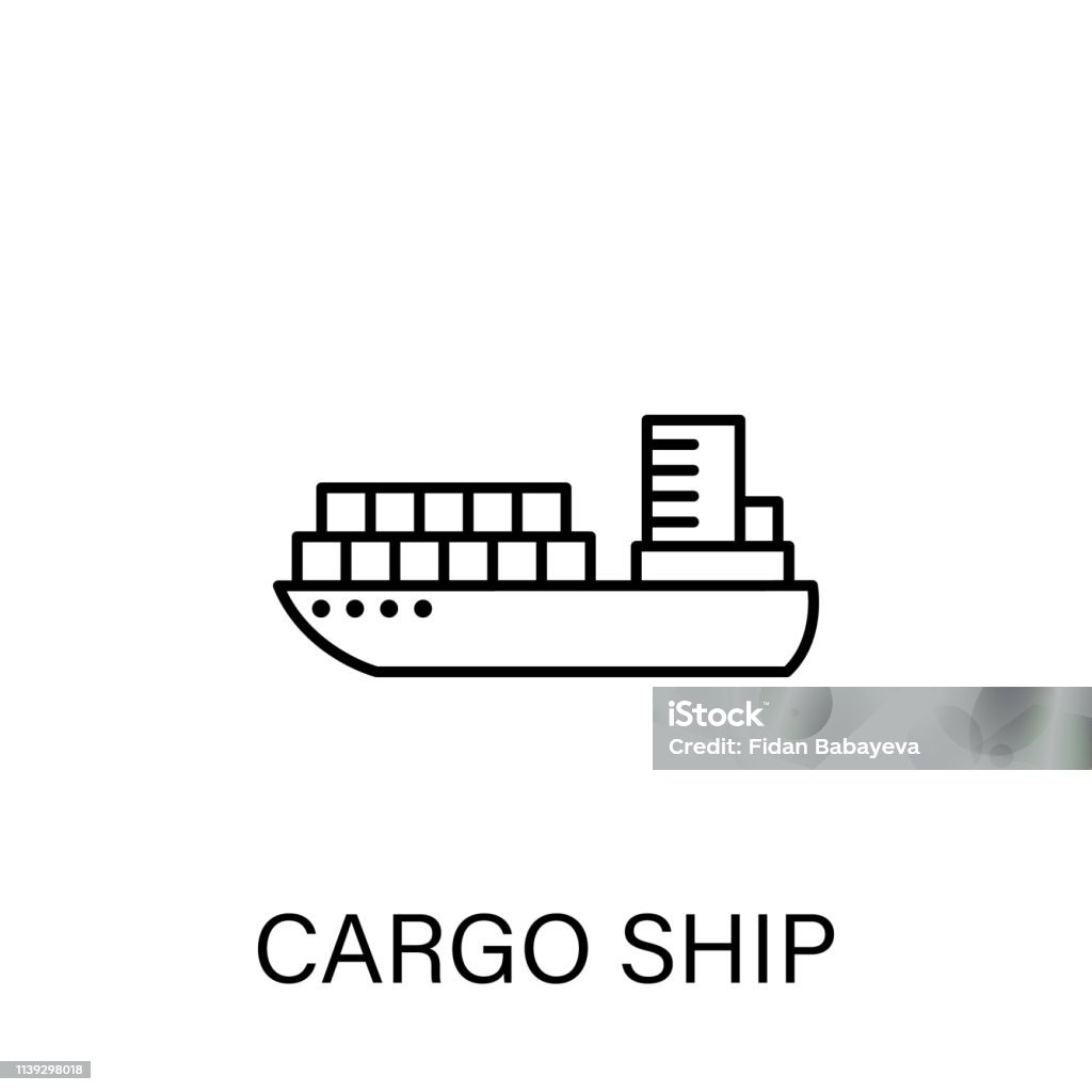 Icône De Contour De Transport Maritime Cargo Ship Signes Et Symboles