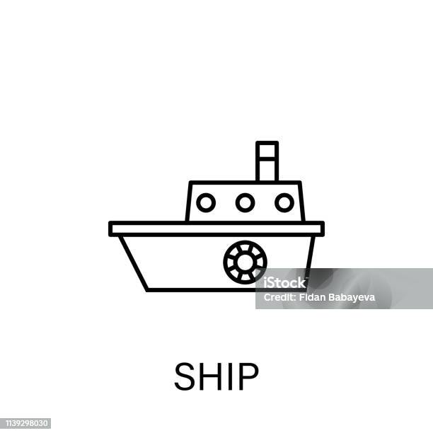 Icône De Contour De Transport Maritime De Navire Signes Et Symboles
