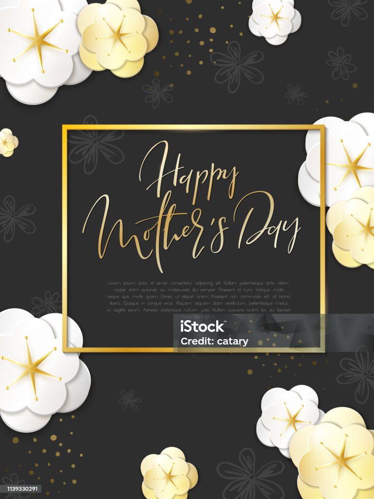 Vector Illustration Of Mothers Day Greetings Banner Template With Paper