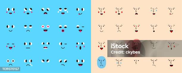 Ensemble Démoticônes Ou Emoji Pour Les Appareils Illustration De