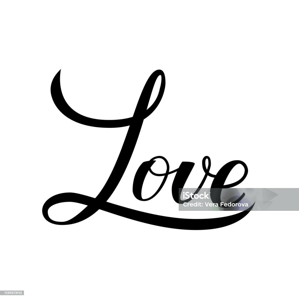 Calligraphie Damour À La Main Lettrage Isolé Sur Fond Blanc Affiche De