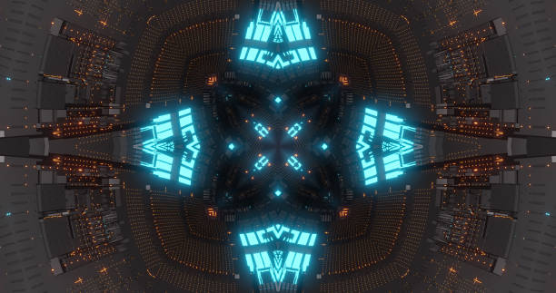 Abstract technology background, led and flickering particles. Animation ...