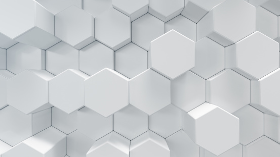 Ilustrasi 3d Latar Belakang Abstrak Segi Enam Geometris Putih Pola Segi